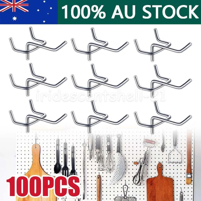 100PCS PEGBOARD HOOK Peg Board Metal Panel hooks 50mm Length $24.30 ...