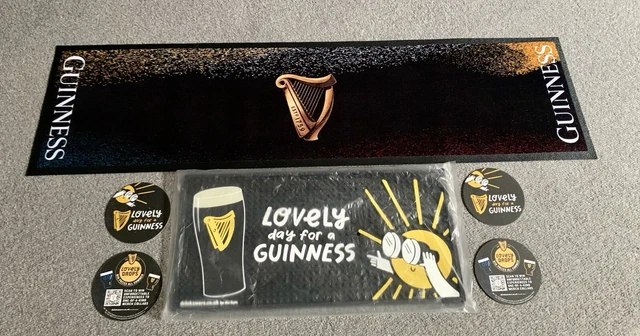 GUINNESS BAR RUNNERS x 2, Guinness Mats x 4 ( All Brand New ) £21.52 ...