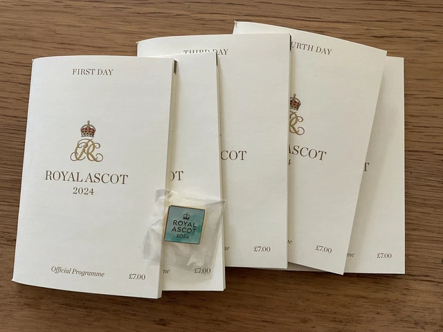 ROYAL ASCOT 2024 Racecards / Programmes 5 Days & Badge £17.99 - PicClick UK