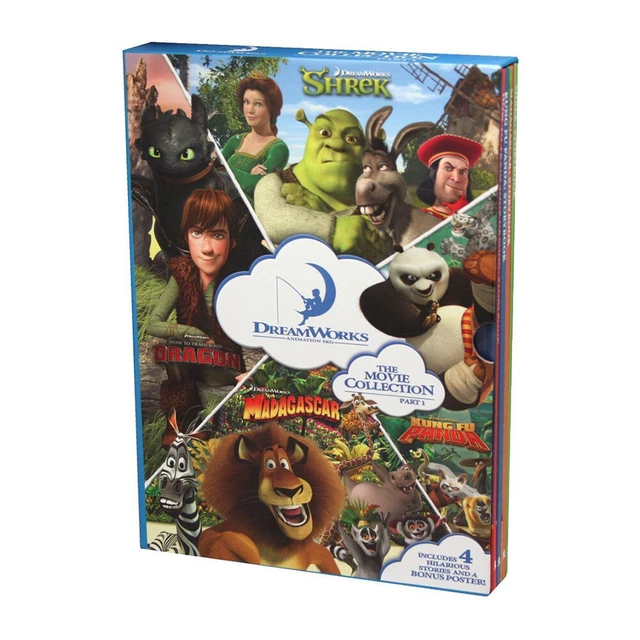 4PC DREAMWORKS MOVIE Kids Story Book Collection Part-1 w/ Slipcase ...