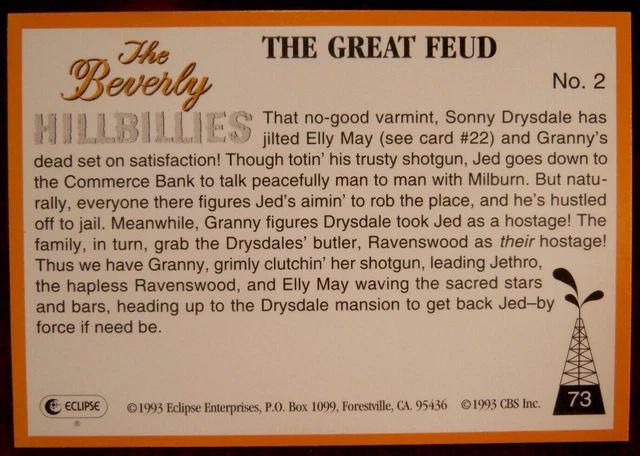 BEVERLY HILLBILLIES - Card #073 - The Great Feud - Eclipse 1993 EUR 4 ...