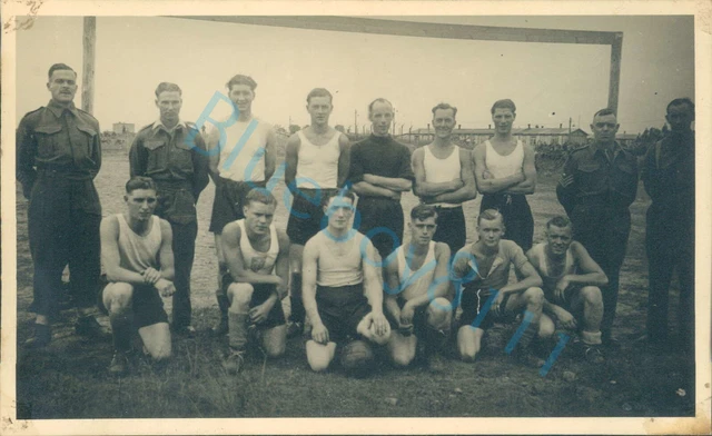 WW2 BRITISH PRISONERS Of War POW's football Team Near Goal Stalag XXI D ...