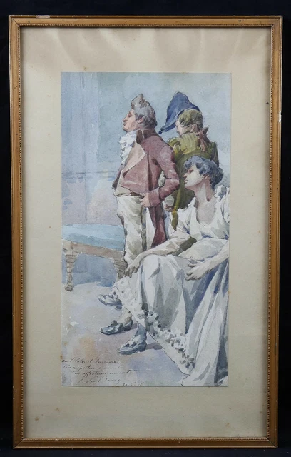 AQUARELLE DÉDICACÉE AU Lieutenant Colonel Lemaire Premier Empire ...