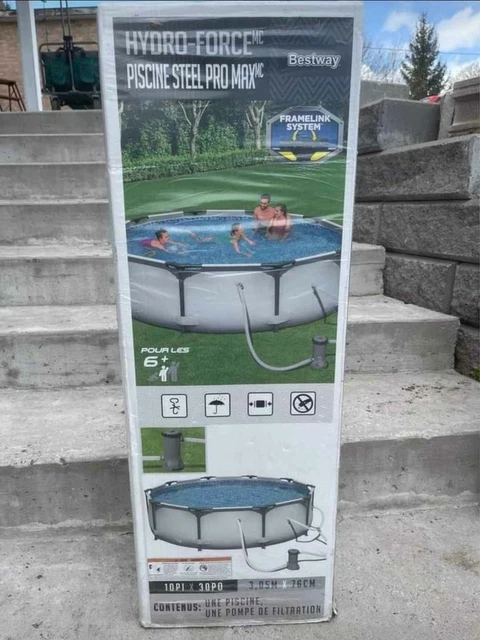 BESTWAY HYDRO FORCE Steel Pro Frame Swimming Pool Set 10' x 30 ...