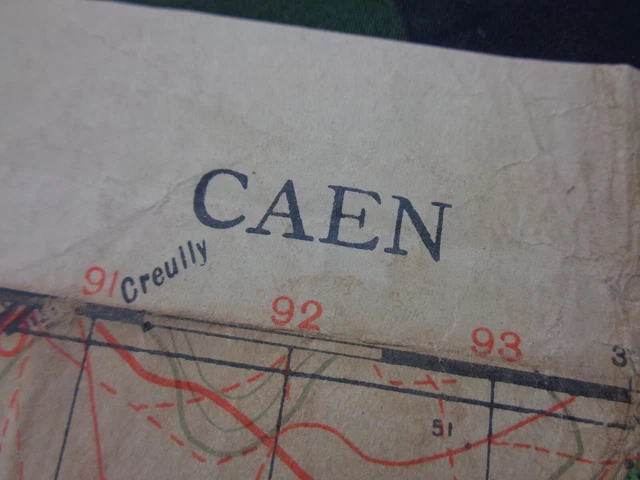 WW2 BATTLE OF NORMANDY map of "CAEN" (PRIMARY D-DAY TARGET) + BAYEUX ...
