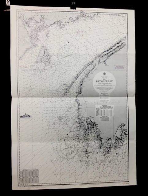 VINTAGE ADMIRALTY CHART. No. 352. BAY OF FUNDY. NORTH AMERICA. 1865. £ ...