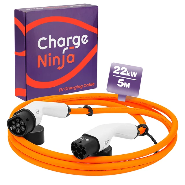 CHARGENINJA ORANGE BELT Charging Cable - 3-Phase, 32A, 22KW, Type2, 5 ...