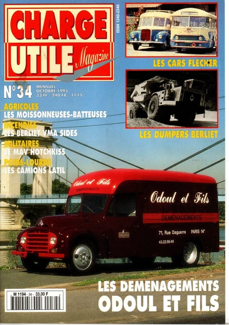 CHARGE UTILE MAGAZINE N034 95 Transports Flecher Dumpers Berliet ...