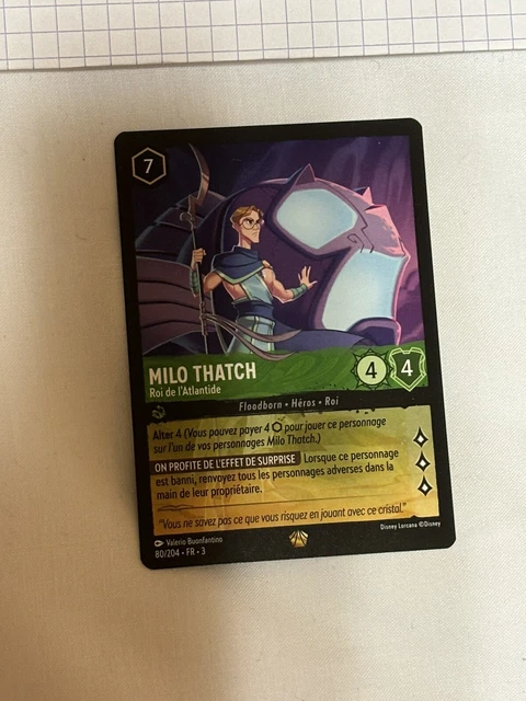 CARTE DISNEY LORCANA _ MILO THATCH 80 / 204 [LÉGENDAIRE] _ Chapitre 3 ...