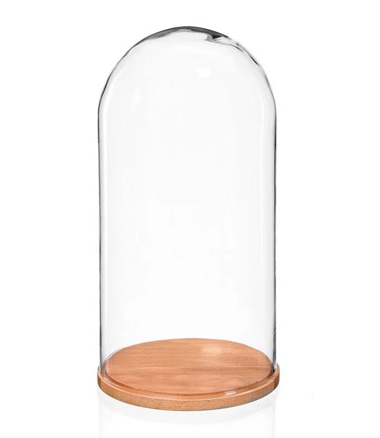 VERRE PRÉSENTATION DÔME Main Transparent Circulaire Cloche Sonnette ...