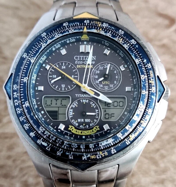 CITIZEN ECO-DRIVE BLUE ANGELS "Skyhawk" C651-T000967 TITANIUM 42.5mm ...