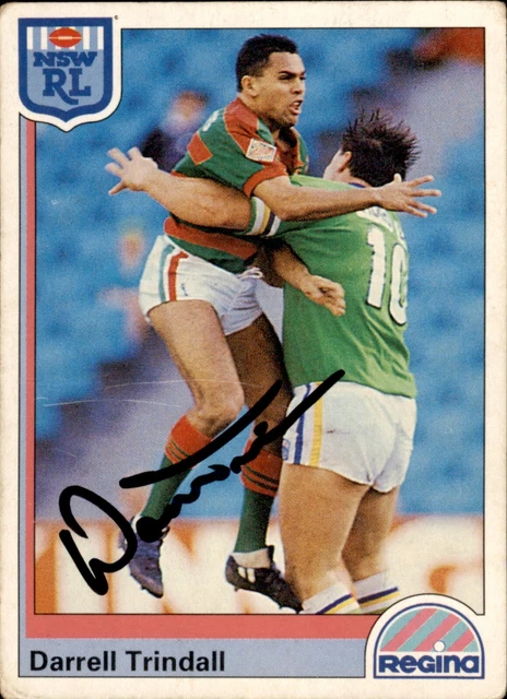 1992 REGINA SIGNED #51 Darrell Trindall South Sydney Rabbitohs RUGBY ...