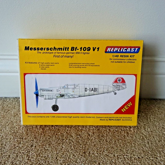 RARE REPLICAST ME Bf-109 V1 Fighter Resin Model Kit 48 001 1/48 Cmplt ...