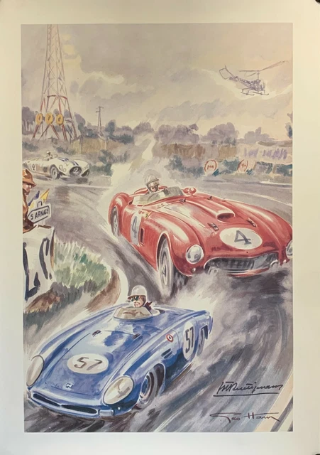Affiche Geo Ham 24h Du Mans 1954 1970 Contre Signée Par Maurice