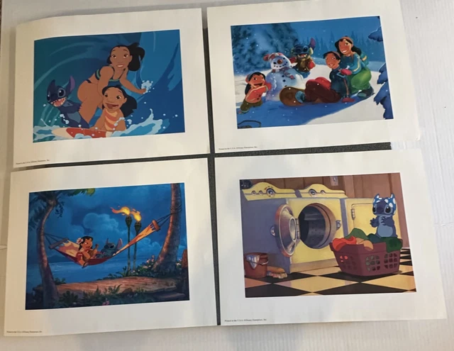 DISNEY LILO & Stitch Original Movie Lithographs 4 Collectable Prints ...