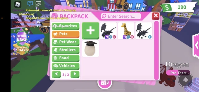 MEGA NEON FLY Ride Shadow Dragon Adopt Me Roblox $720.00 - PicClick