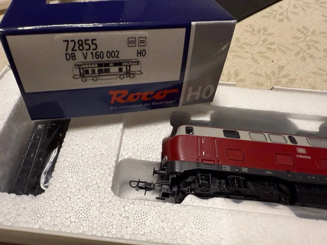 ROCO 72855 H0 Diesellok V 160 002 "Lollo" der DB, Epoche III, in rot ...