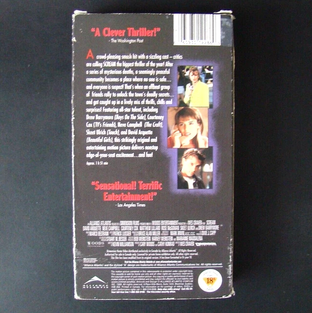 SCREAM VHS 1997 Wes Craven Slasher Horror Film Neve Campbell Courteney ...