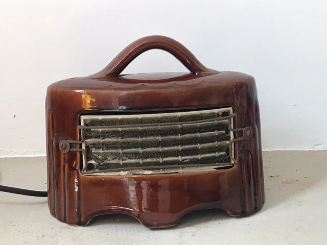 VINTAGE 1930S BROWN porcelain (?) electric bar heater unusual £47.52 ...