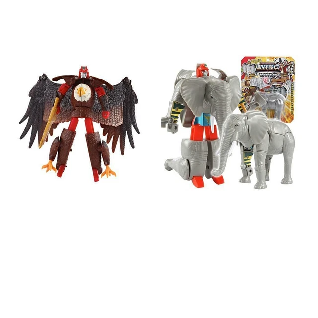 2/SET LIFELIKE TRANSFORMER Animal Figures Elephant & Eagle Birthday ...