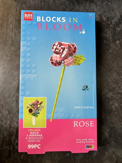 BLOCK TECH BLOCKS In Bloom 99pc Building Block Flower Rose Not Lego £5. ...