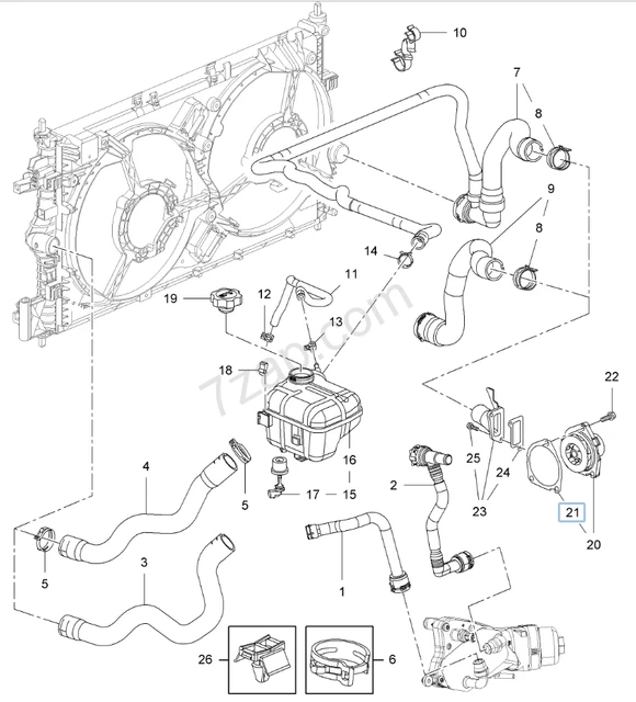 JOINT D'ÉTANCHÉITÉ POMPE à Eau OPEL Astra H Vectra C Zafira C - OPEL ...