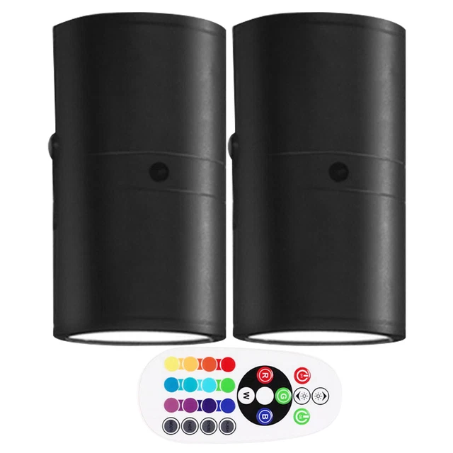 EU PLUG SOCKET Wall Lamp Remote Control RGB Dimmable LED Night Light ...