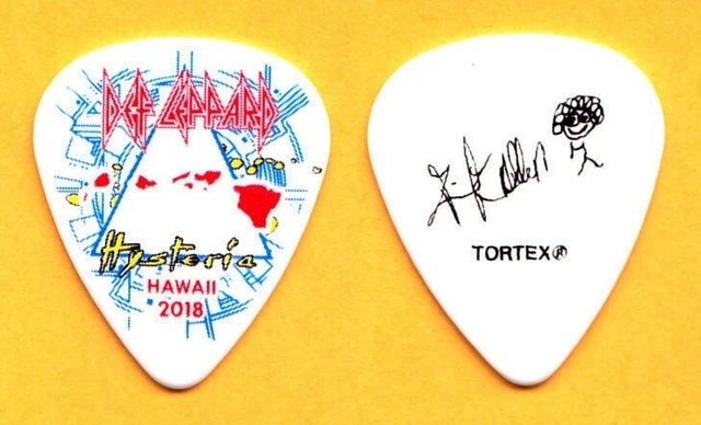 DEF LEPPARD RICK Allen Signature Hawaii White Guitar Pick - 2018 ...