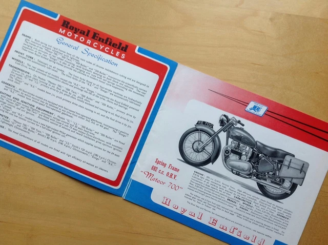 ROYAL ENFIELD MOTORCYCLE Sales Brochure Catalogue 1953 Original Meteor Bullet £25.00 - PicClick UK