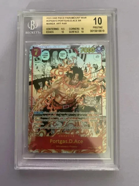 PORTGAS D ACE Manga BGS 10 PRISTINE One Piece English OP02-013 Paramount War EUR 1.807,30 ...