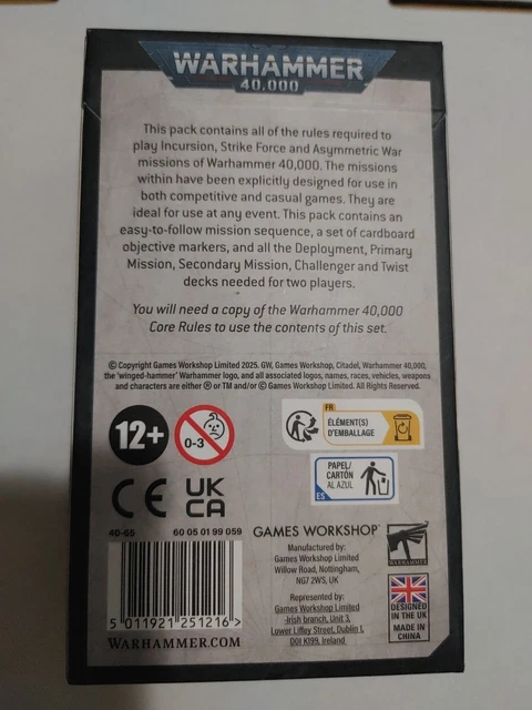 WARHAMMER 40K CHAPTER Approved: Mission Deck Cards 2025-26 $24.50 ...
