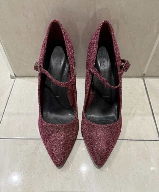 M&S COLLECTION PINK Glittery Insolia Heels Ladies Shoes Party Occasion ...