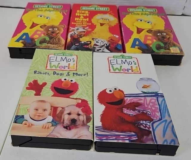LOT VHS SESAME Street Elmo's World Alphabet Babies Sing Hoot Hurler X5 ...