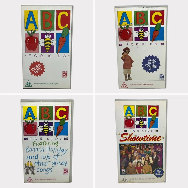 ABC FOR KIDS 4x VHS Tape Bundle (Video Hits 1 & 2 + Featuring ...