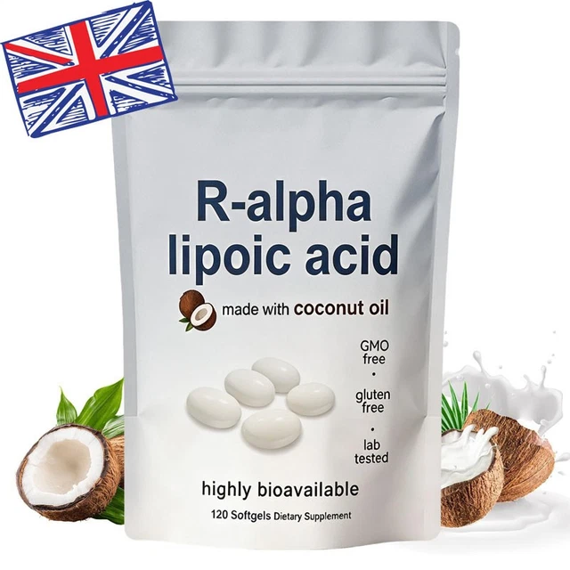 R-ALPHA LIPOIC ACID 600mg With MCT Oil, 120 Softgels, Antioxidant ...