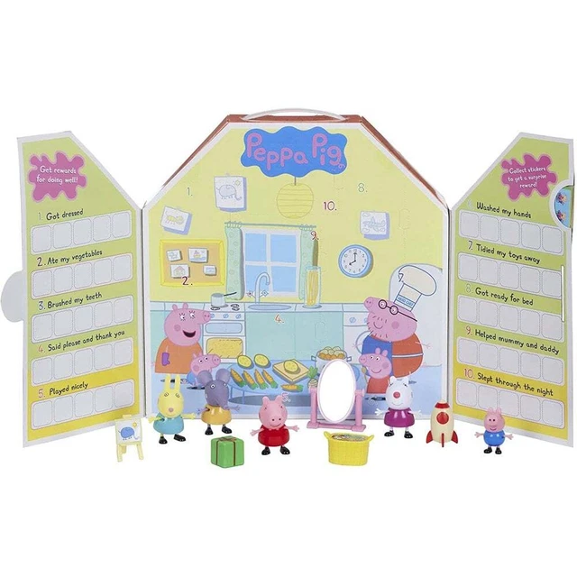 PEPPA PIG REWARD Chart 5 Figure & Accessory Pack - George Emily Rebecca ...