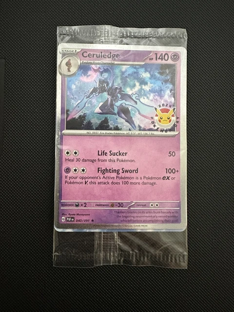 SEALED 040/091 CERULEDGE Pokemon Card TCG EB Games Pokemon Day Promo ...