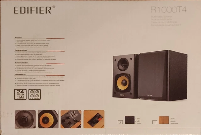 EDIFIER R1000T4 ACTIVE Bookshelf Speakers 2.0 TV MAC PC Monitors Maple ...