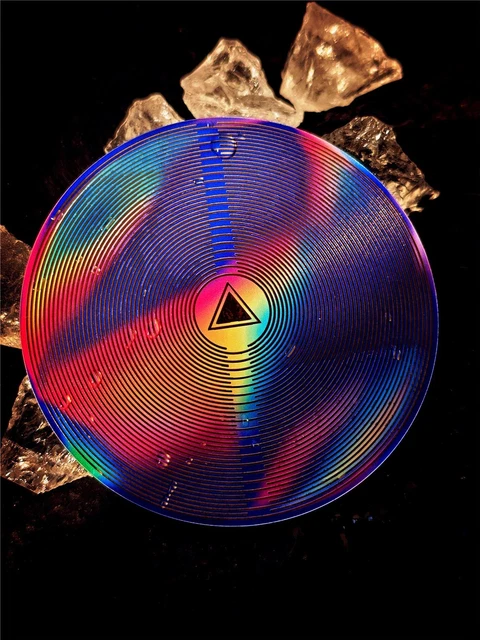 DUAL SIDED RAINBOW Pyramid Energy Disc with 40 Coil for Energy ...