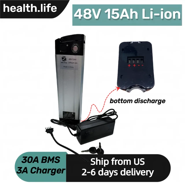 48V15AH 1000W EBIKE Battery Pack Lithium Li-ion Charger 30A BMS ...