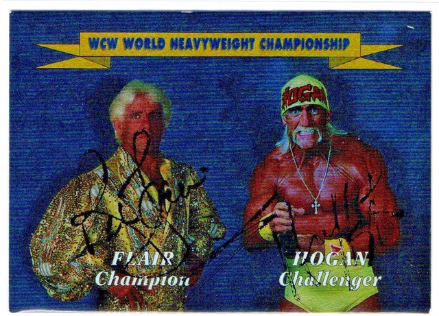 1994 CARDZ WCW Bash At The Beach Tekchrome Hulk Hogan flair Ric Autographe EUR 217,26 - PicClick FR