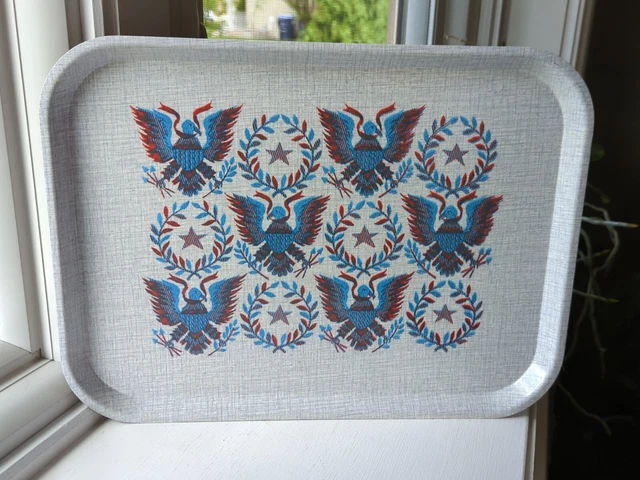 PATRIOTIC PRESIDENTIAL EAGLE Bolta Cafeteria Style Serving Tray MCM ...