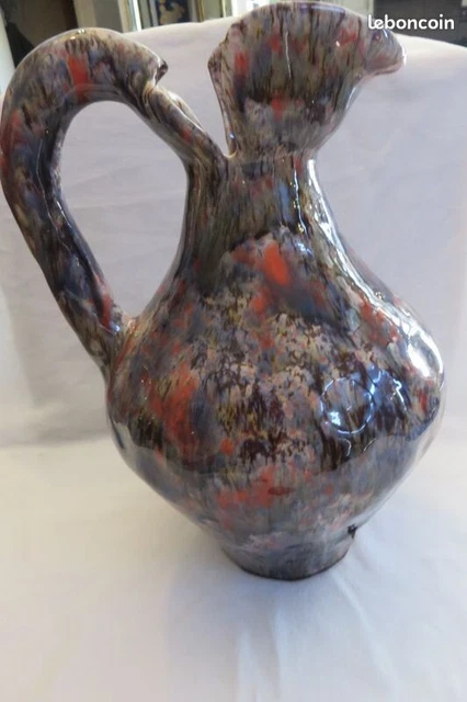 ANCIEN TRÈS GRAND pichet céramique signé ACX EUR 37,03 - PicClick FR