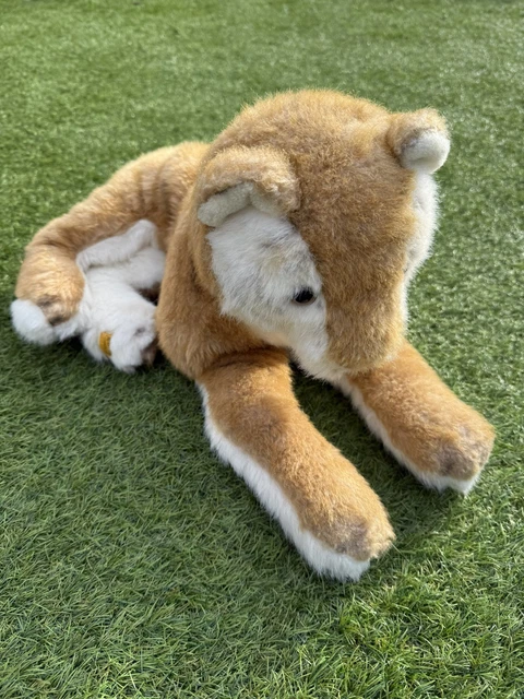 VINTAGE 70S LARGE MERRYTHOUGHT TIGER Lion laying Plush Soft Toy Laying ...