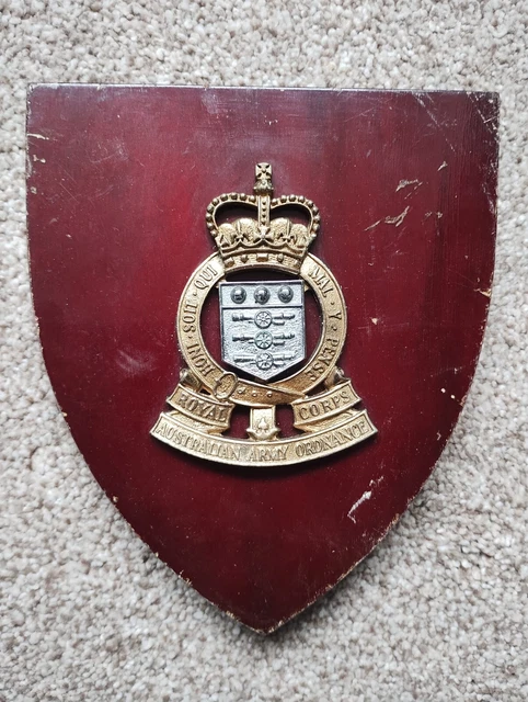 VINTAGE ROYAL ARMY Ordnance Corps Australian Army wall plaque shield ...