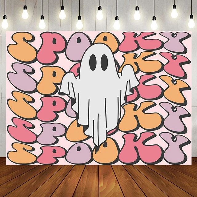CUTE SPOOKY GHOST Halloween Birthday Party Backdrop $37.90 - PicClick AU