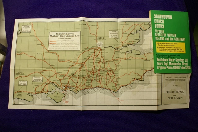SOUTHDOWN BUS COACH Transport Timetable Route Map West Sussex Edition ...