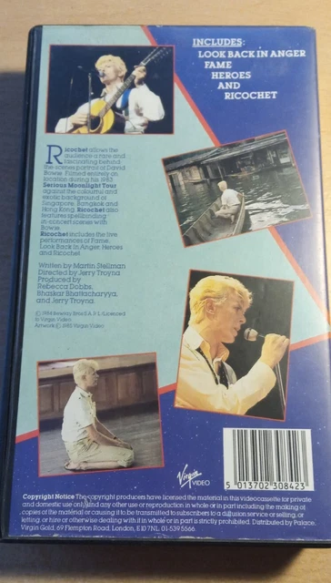 1985 VIRGIN VHS video David Bowie RICOCHET. Documentary. Serious ...