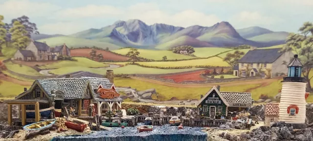 LARGE Z GAUGE Scale Coast Harbour Seaside Bay Model Railway Train ...