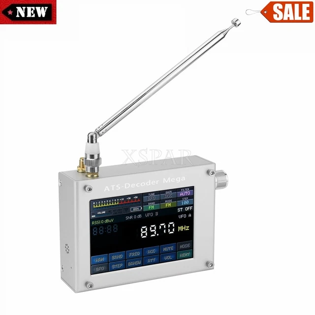 HAMGEEK ATS-DECODER MEGA SDR Radio AM FM Receiver Upgraded w/4"Color ...